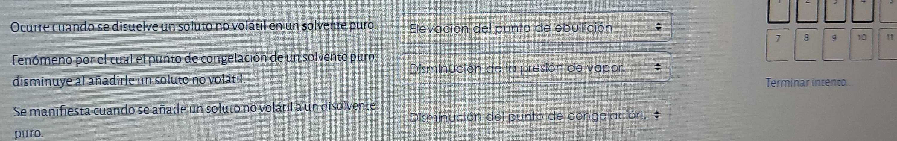 Resuelto:Ocurre cuando se disuelve un soluto no volátil en un solvente ...