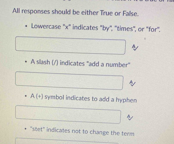 Solved: All responses should be either True or False. Lowercase '' x ...
