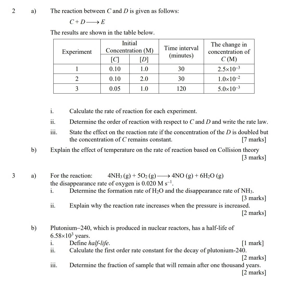 Selesai:The reaction between C and D is given as follows: C+Dto E The ...