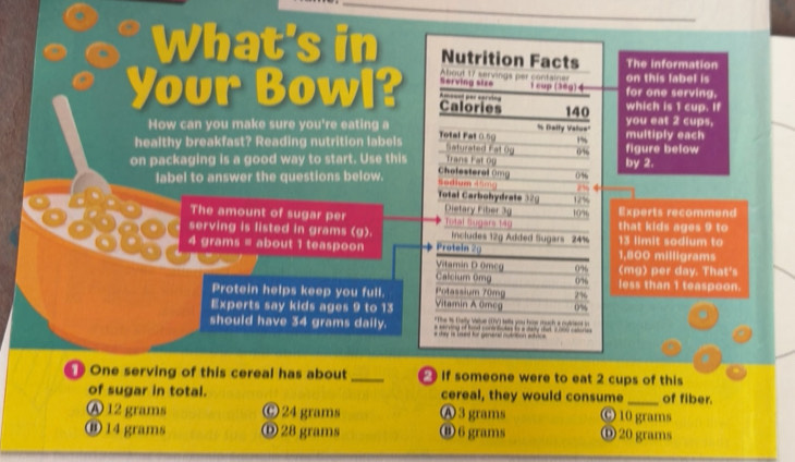 Solved: What's in Nutrition Facts The information Serving size About 17 ...