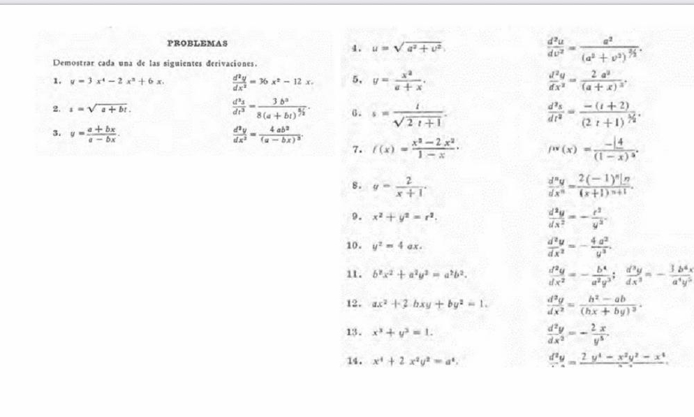 Resuelto:PROBLEMAS 4. u=sqrt(a^2+v^2) Demostrar cada una de las ...