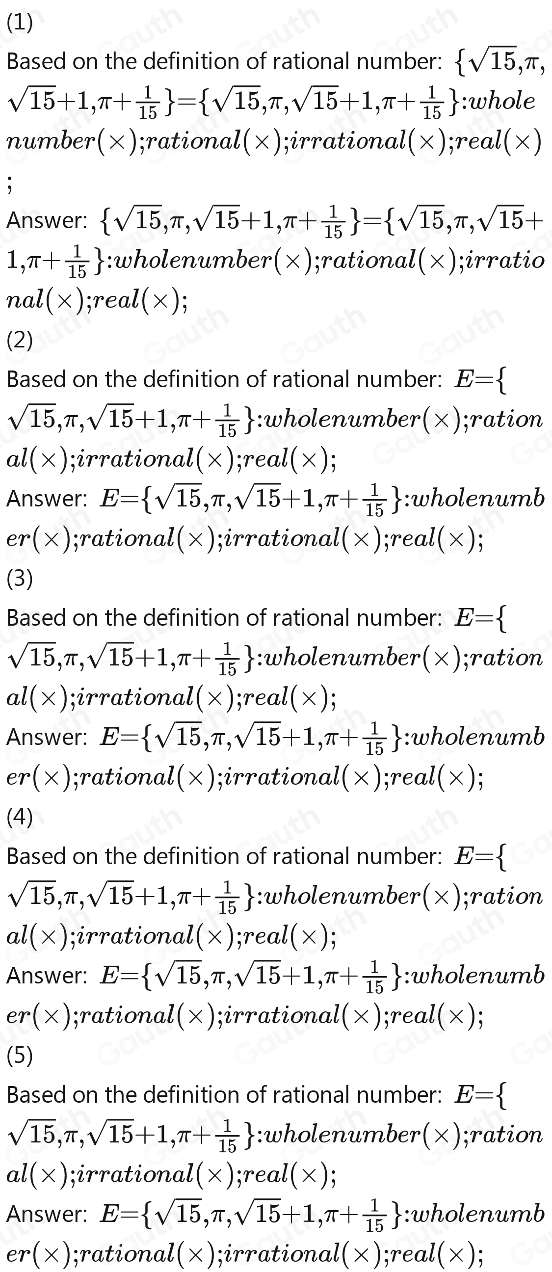 Solved: Qaiz1 List the numbers in the given set that are (a) Natural numbers, (b) Integers, (c ...