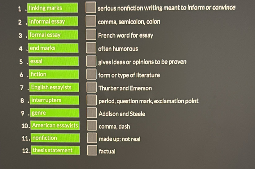 Solved: 1 . linking marks° serious nonfiction writing meant to inform ...