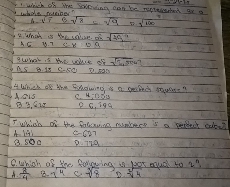 Solved: 11-25 1. which of the folowing can be represented as a whole ...