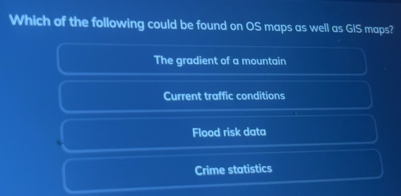 Solved: Which of the following could be found on OS maps as well as GIS ...