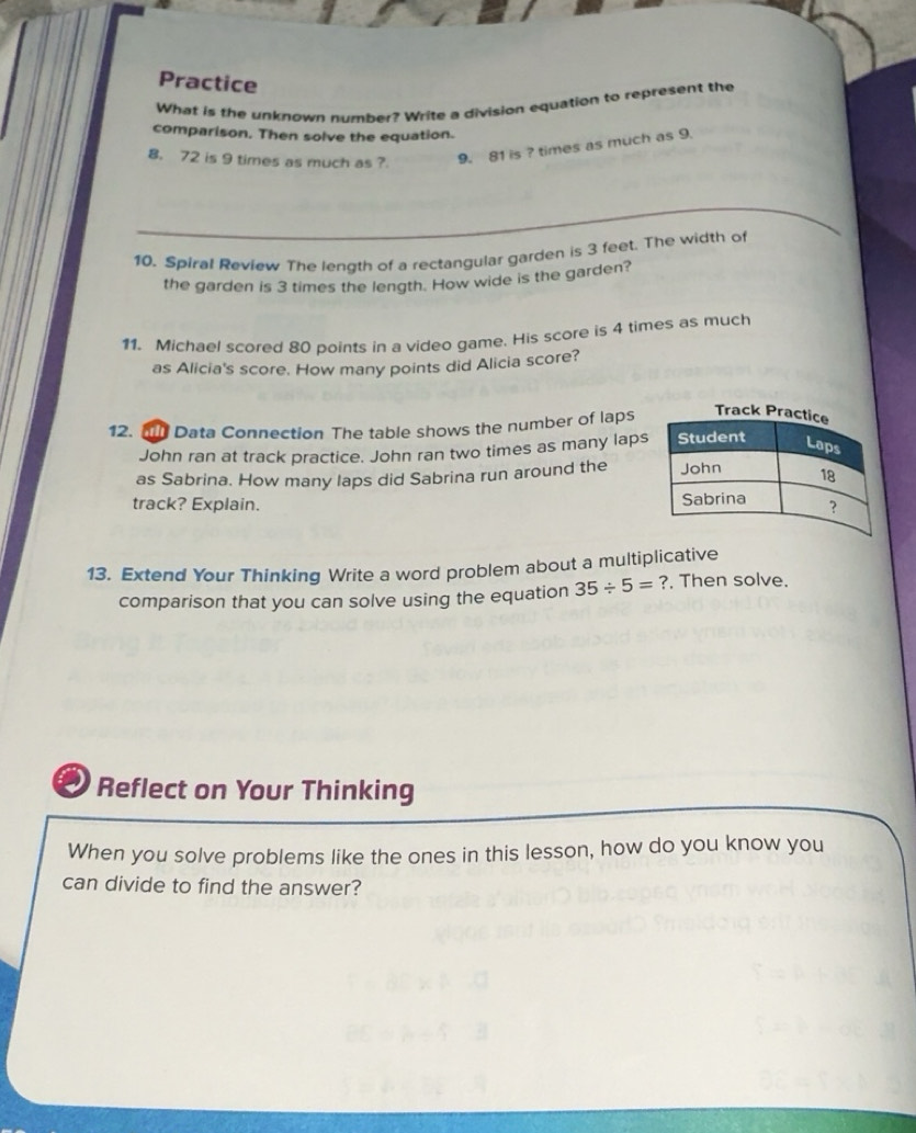 Solved: Practice What is the unknown number? Write a division equation ...