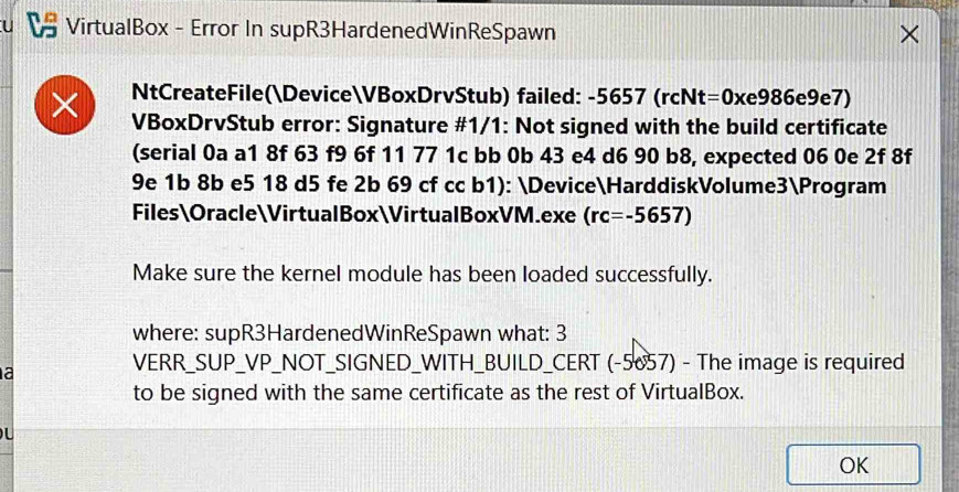 Solved: VirtualBox - Error In supR3HardenedWinReSpawn NtCreateFile ...