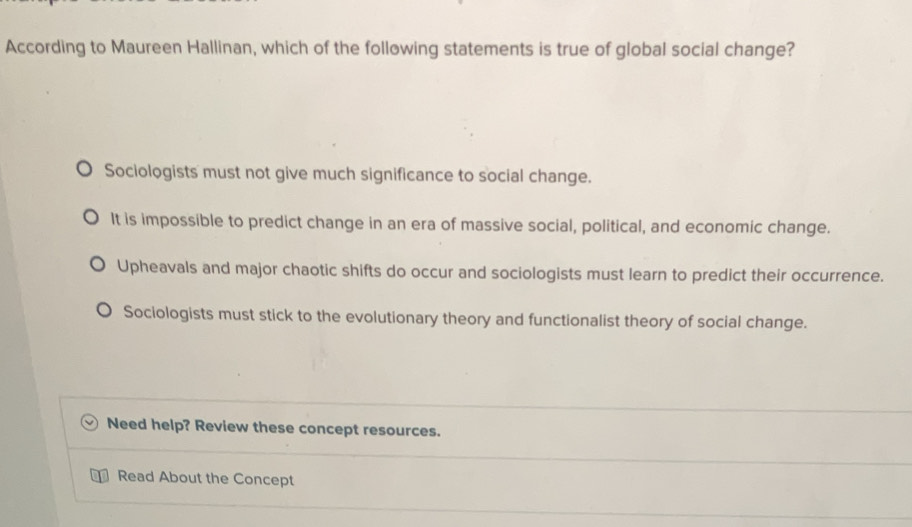 Solved: According to Maureen Hallinan, which of the following ...