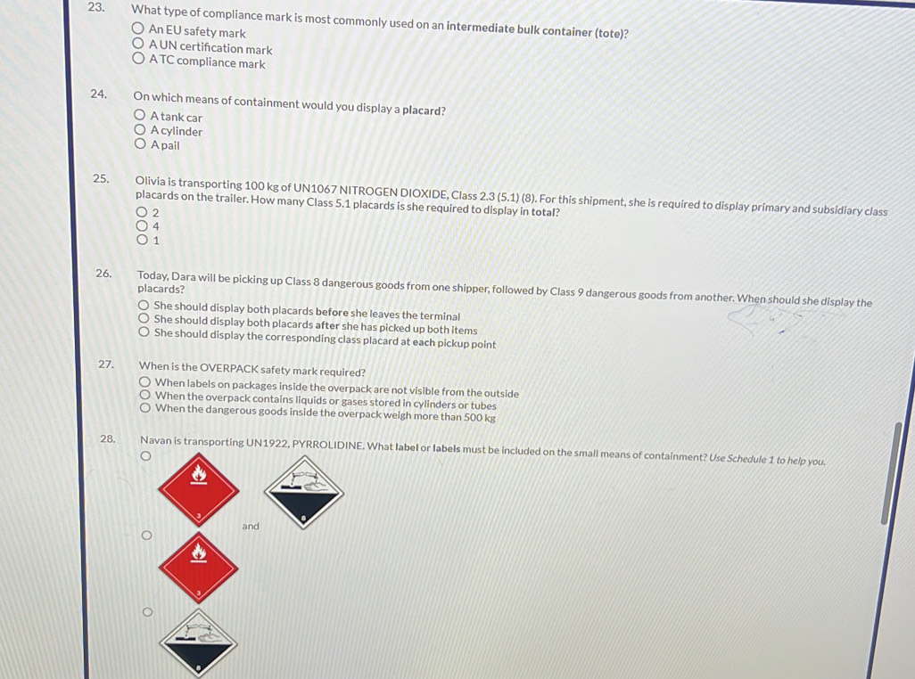 Solved: What type of compliance mark is most commonly used on an ...
