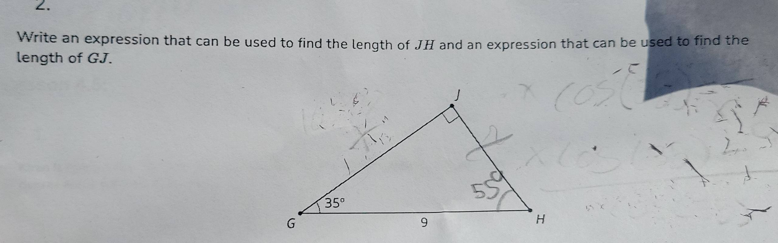 Solved: Write an expression that can be used to find the length of JH ...