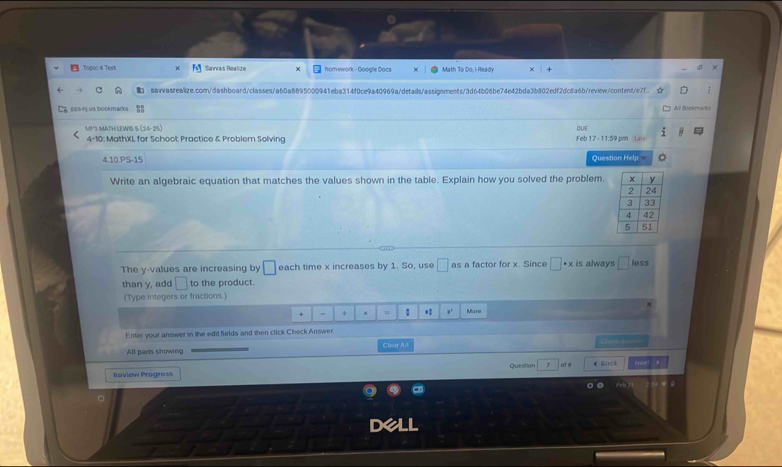 Solved: Topic 4 Test Savvas Realize × homework - Google Docs Math To Do ...