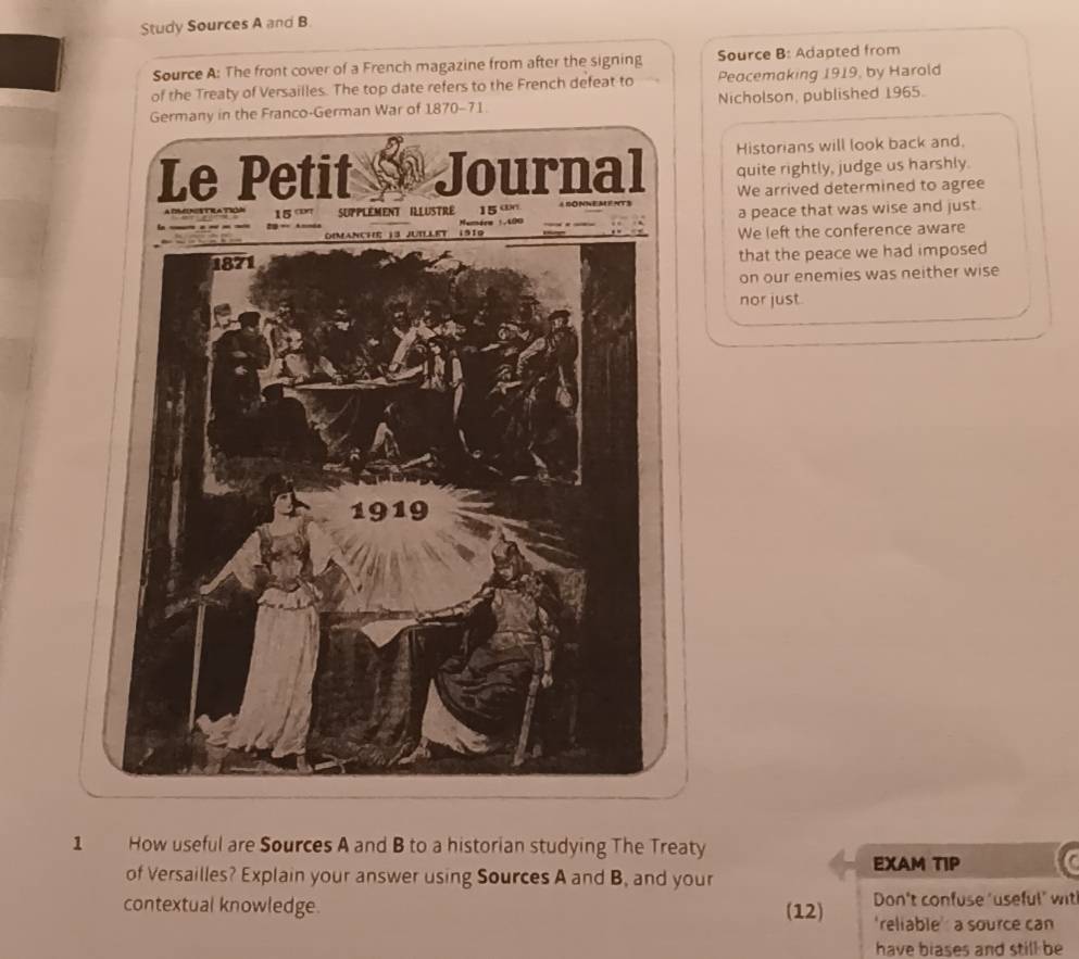 Solved: Study Sources A and B Source A: The front cover of a French ...