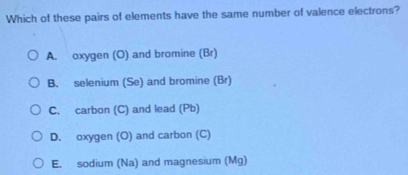 Solved: Which of these pairs of elements have the same number of ...