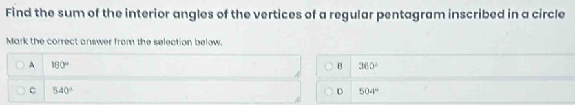 Solved: Find the sum of the interior angles of the vertices of a ...