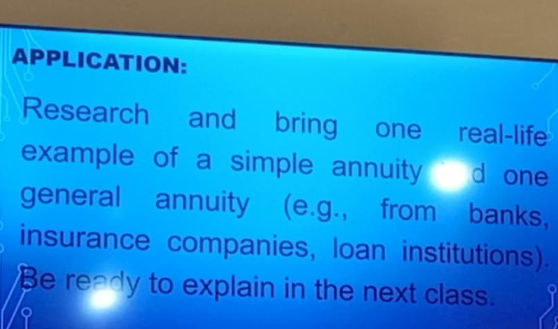 Solved: APPLICATION: Research and bring one real-life example of a ...