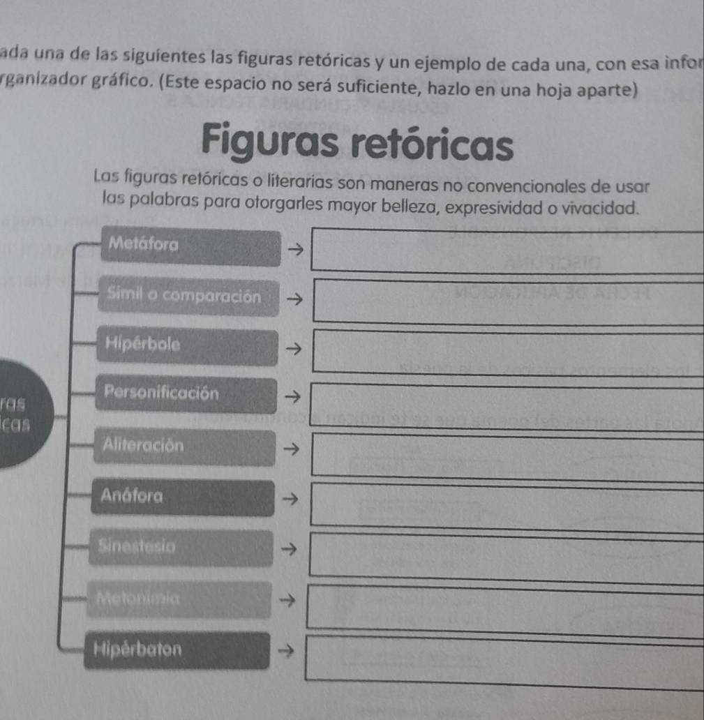 Resuelto:ada una de las siguíentes las figuras retóricas y un ejemplo ...