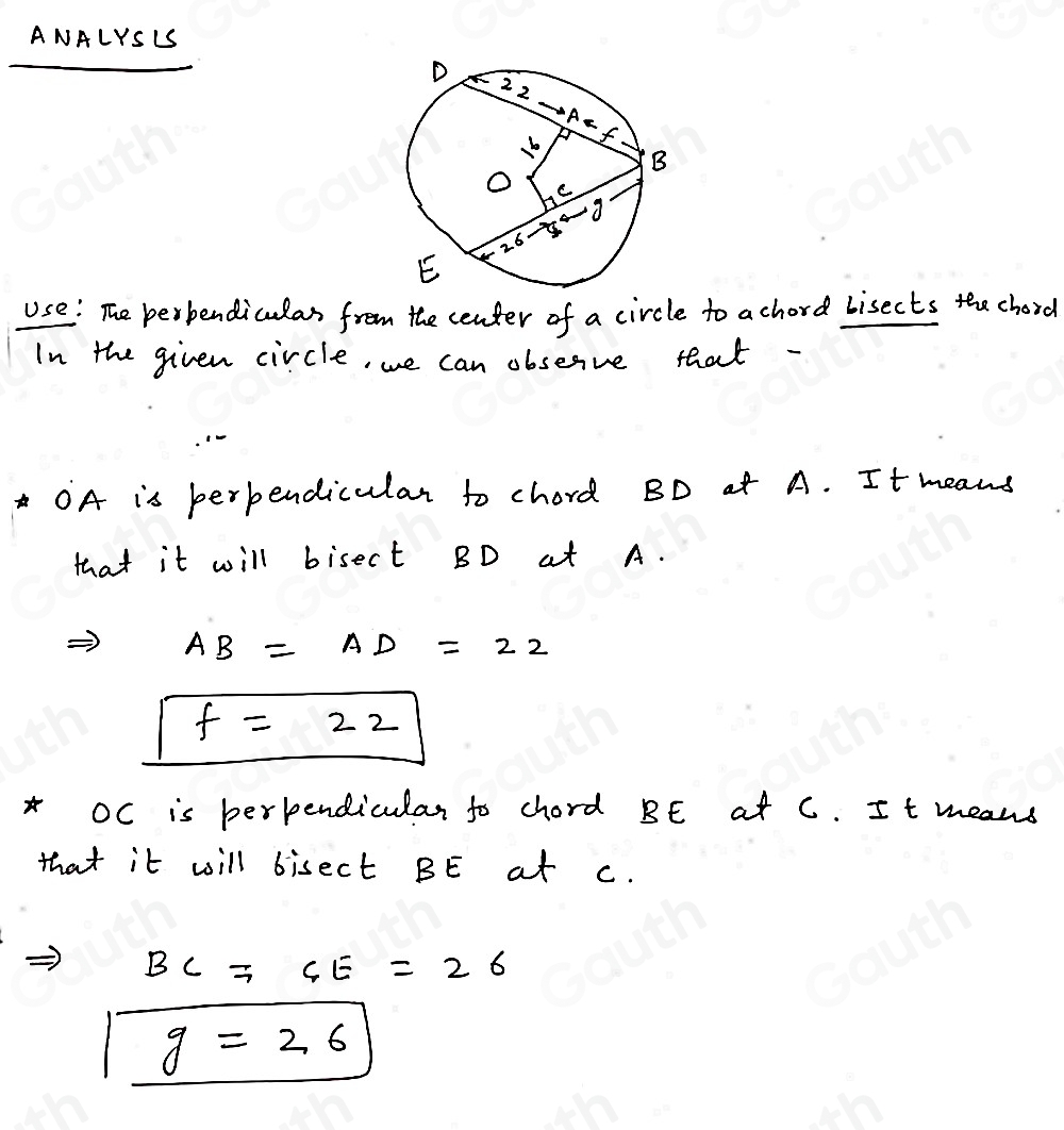 Solved: is the centre of the circle below. All lengths are given in cm ...