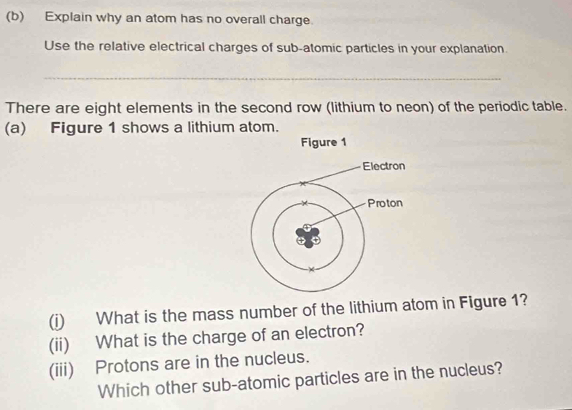 Solved: Explain why an atom has no overall charge Use the relative ...