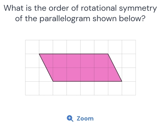Solved: What is the order of rotational symmetry of the parallelogram ...