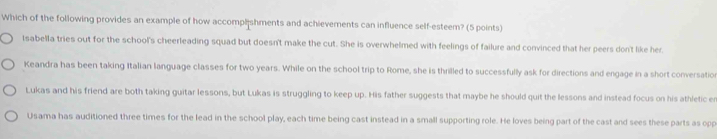 Solved: Which of the following provides an example of how ...