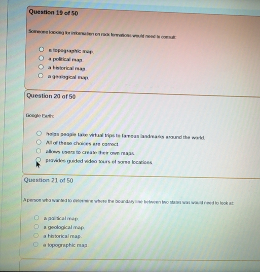 Solved: Someone looking for information on rock formations would need ...