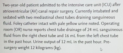 Solved: Two-year-old patient admitted to the intensive care unit (ICU ...