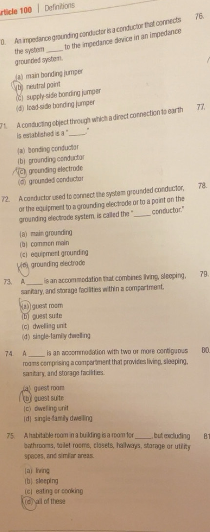 Solved: rticle 100 Definitions 0. An impedance grounding conductor is a ...
