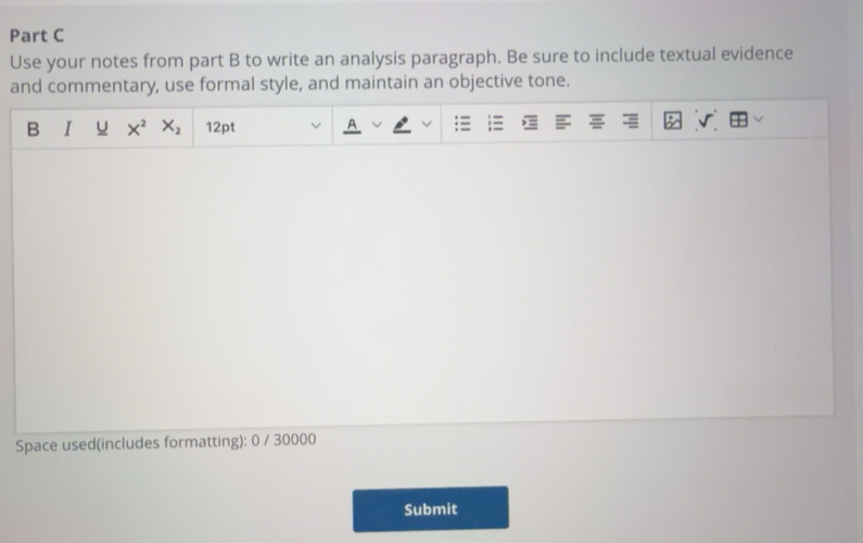 Solved: Use your notes from part B to write an analysis paragraph. Be ...