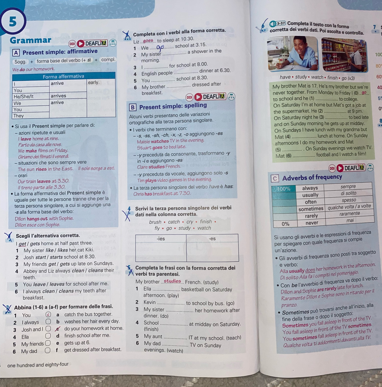 Risolto:5 3-37 Completa il testo con la forma 1 Completa con i verbi ...