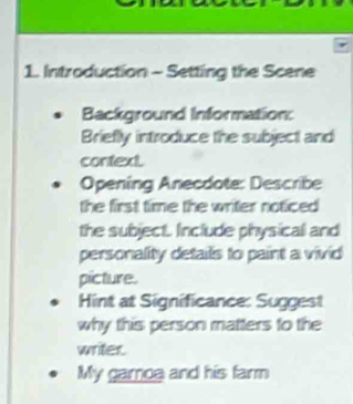Solved: Introduction - Setting the Scene Background Information ...