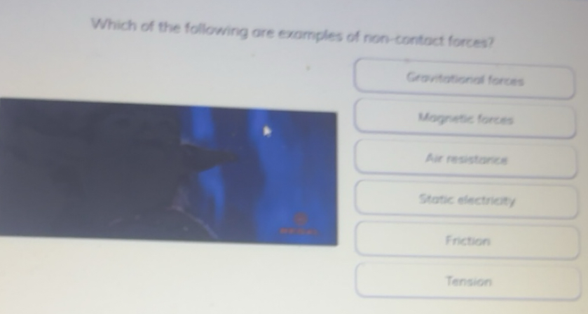 Solved: Which of the following are examples of non-contact forces ...