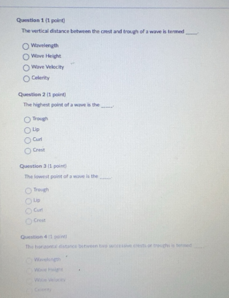 Solved: The vertical distance between the crest and trough of a wave is ...
