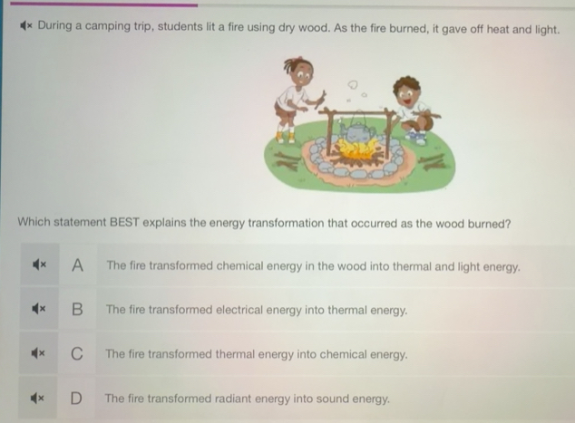 Solved: During a camping trip, students lit a fire using dry wood. As ...