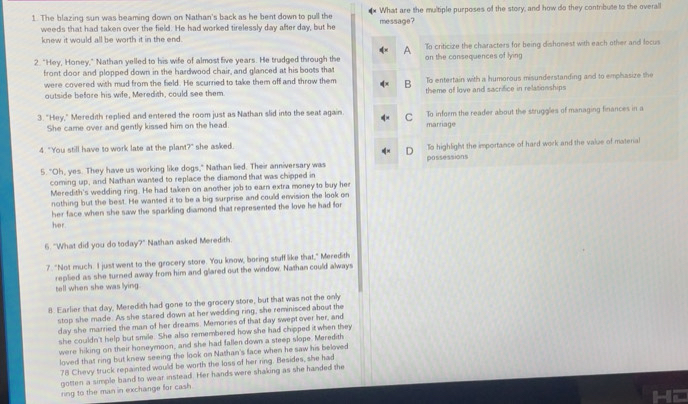 Solved: The blazing sun was beaming down on Nathan's back as he bent ...