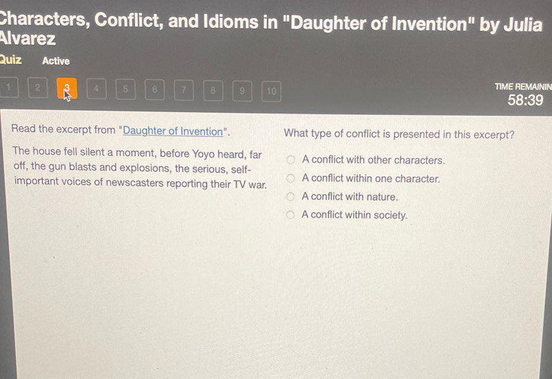 Solved: Characters, Conflict, and Idioms in "Daughter of Invention" by ...