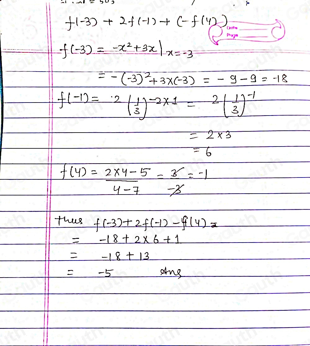 Solved: A function is shown below. for x≤ -3 f(x)=beginarrayl -x^2+2x 2( k/3 )^2 2x-5 (2x-5)/x-7 ...
