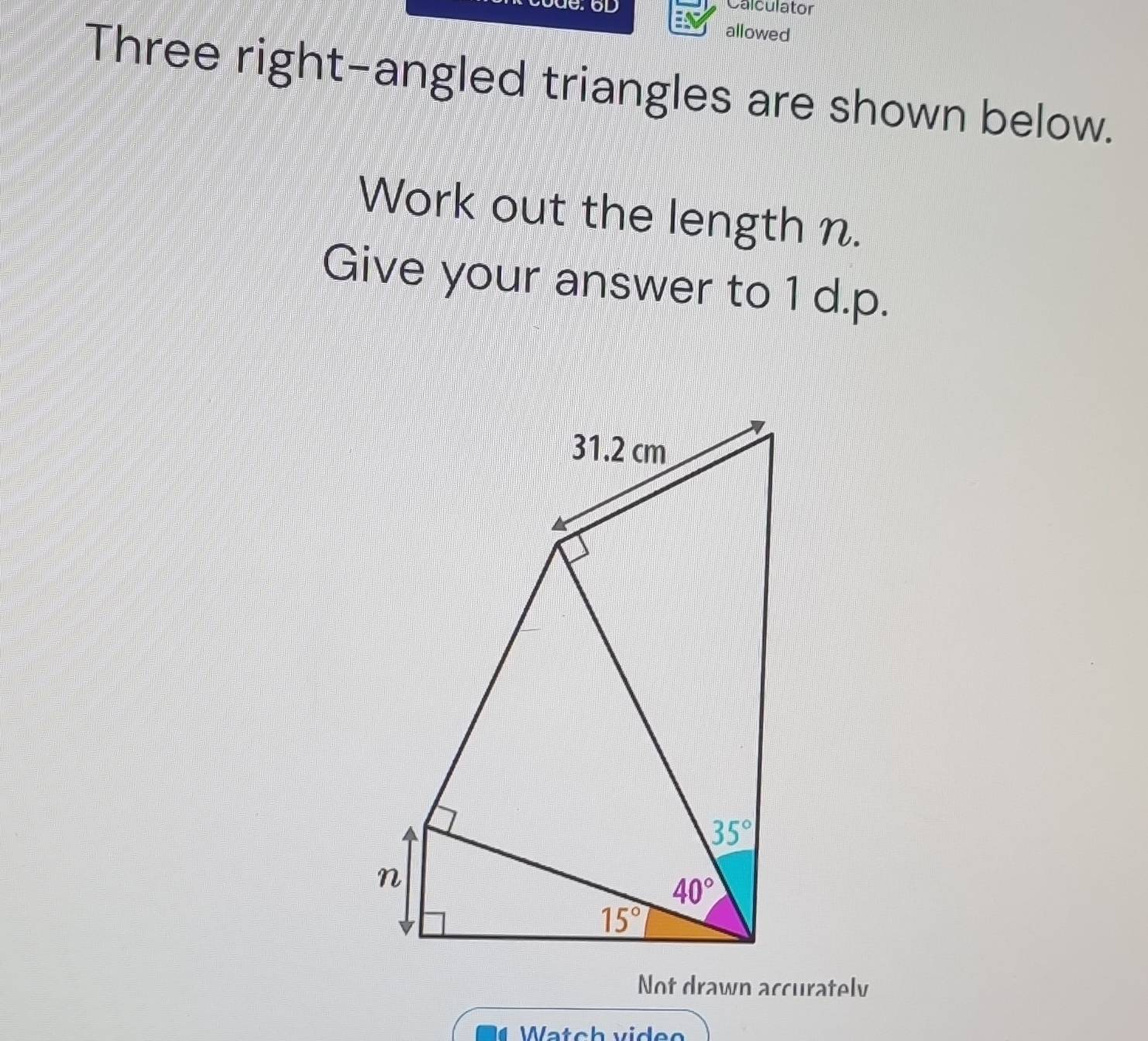 Solved: Calculator allowed Three right-angled triangles are shown below ...