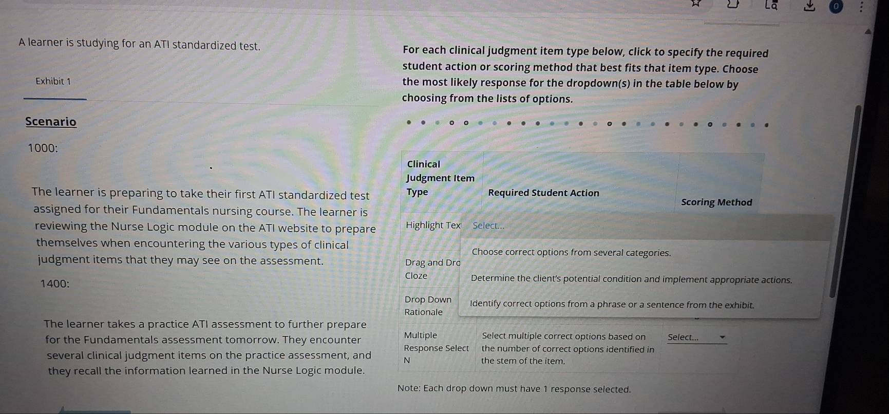 Solved: A learner is studying for an ATI standardized test. For each ...