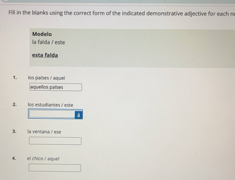 Solved: Fill in the blanks using the correct form of the indicated ...