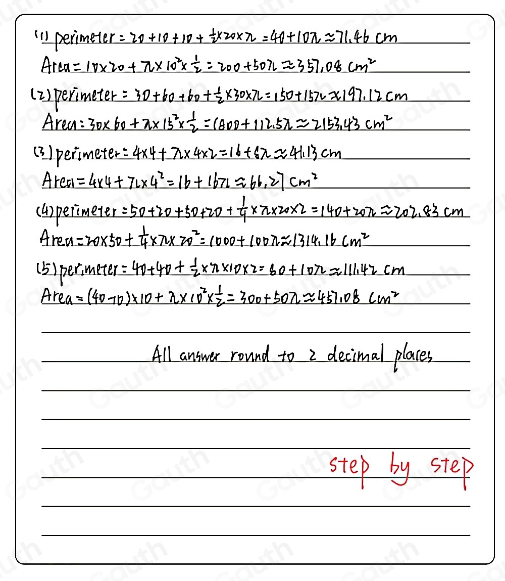 Solved: Area and perimeter of compound shapes (circles) 1 COMPOSITE ...