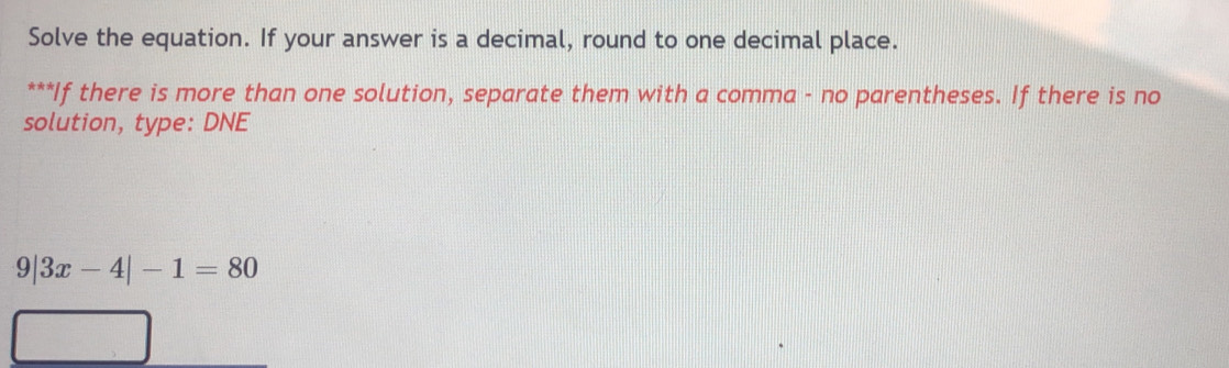 Solved: Solve the equation. If your answer is a decimal, round to one ...