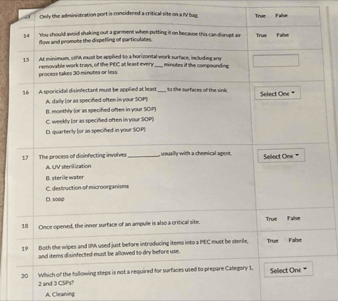 Solved: administration port is considered a critical site on a IV bag ...