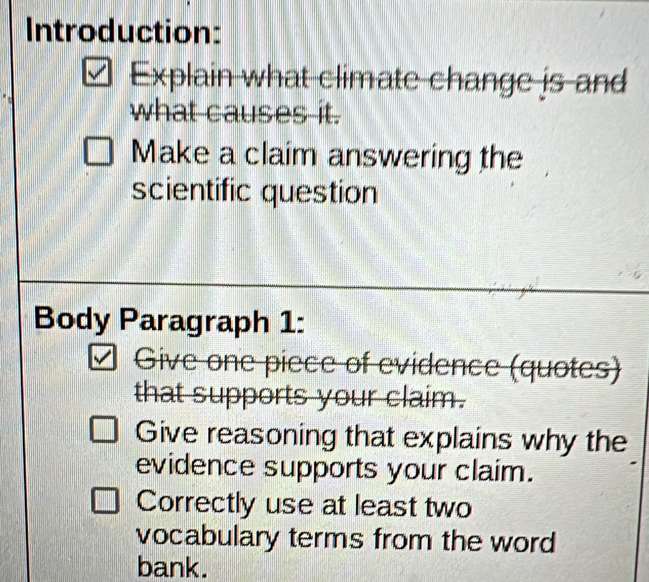 Solved: Introduction: Explain what climate change is and what causes it ...