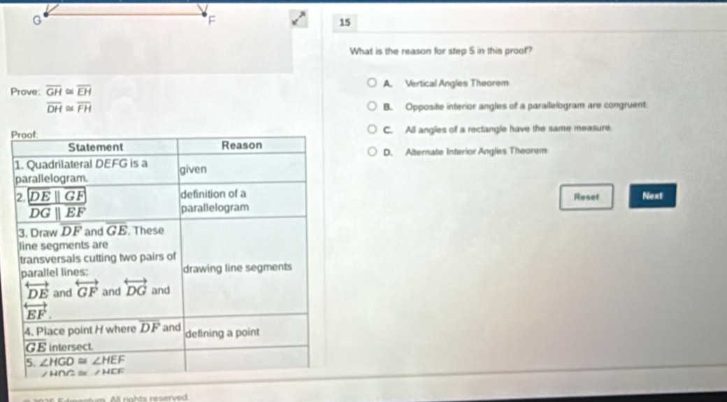 Solved: G F 15 What is the reason for step 5 in this proof? Prove ...