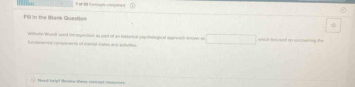 Solved: of 33 Concepts completed Fill in the Blank Question Wilhelm ...