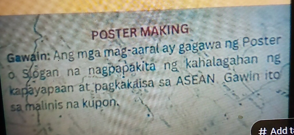 Solved: POSTER MAKING Gawain: Ang mga mag-aaral ay gagawa ng Poster o ...