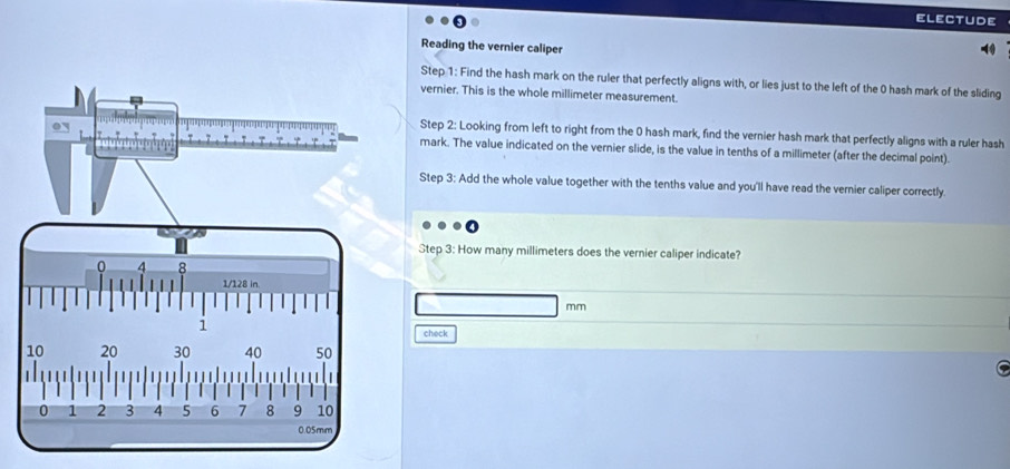 Solved: ELECTUDE Reading the vernier caliper 40 Step 1: Find the hash ...