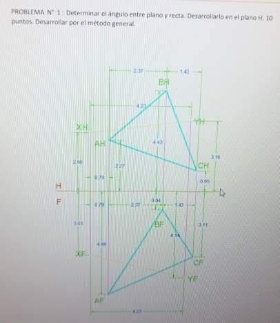 Resuelto:PROBLEMA N° 1 : Determinar el ángulo entre plano y recta ...