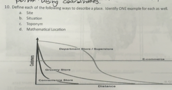 Solved: Define each of the following ways to describe a place. Identify ...