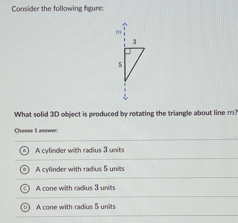 Solved: Consider the following figure: What solid 3D object is produced ...